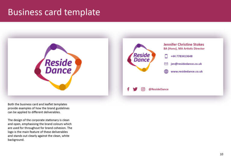 Reside Dance Rebrand - Typography & Graphic Communication