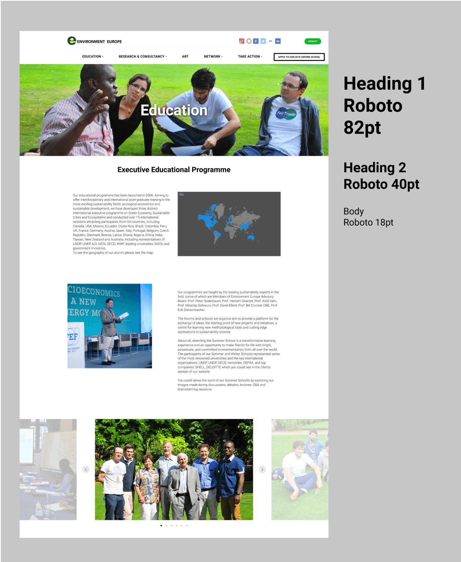 Environment Europe Website – Typography & Graphic Communication