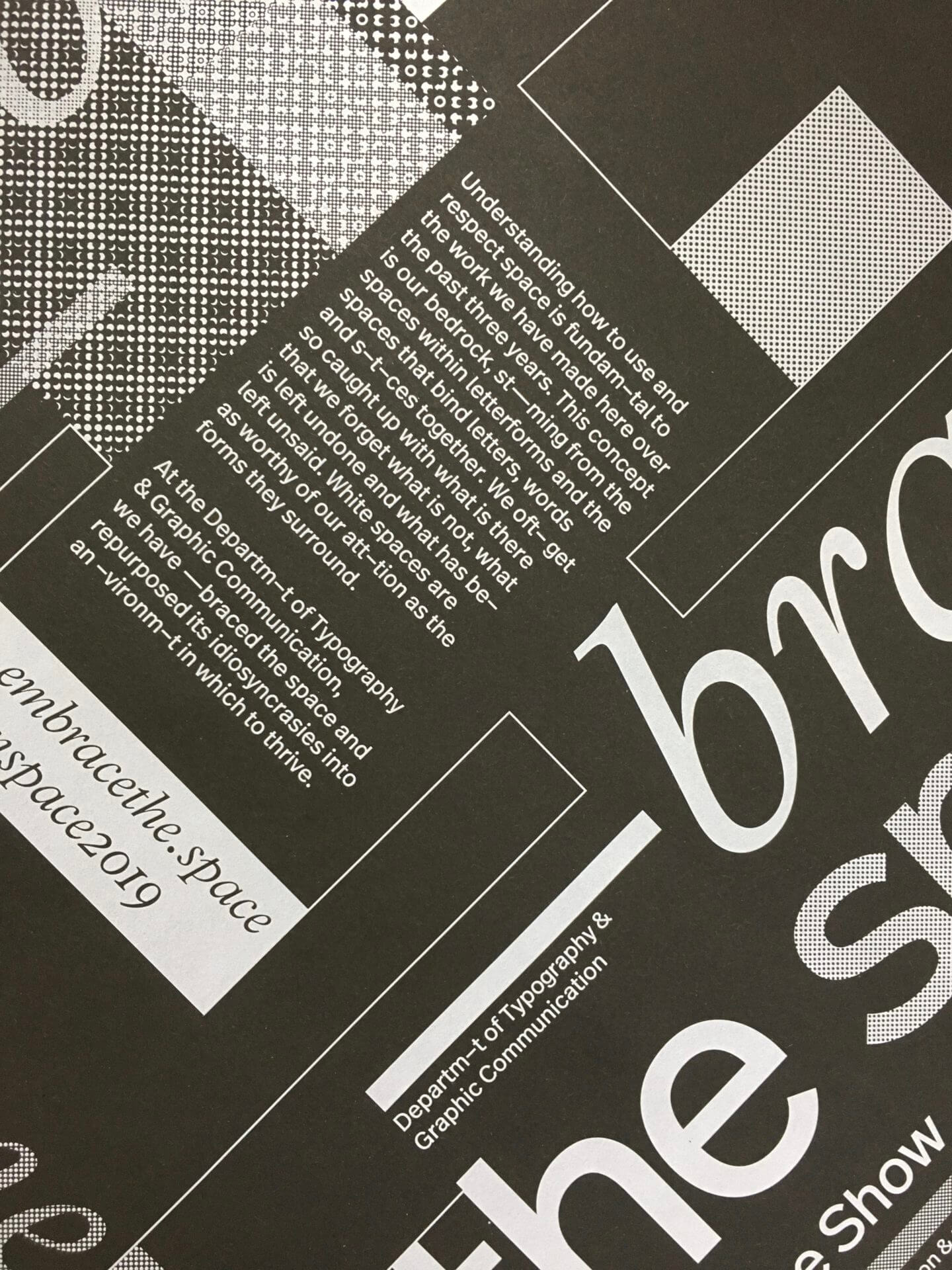 —brace the space: Typography degree show 2019 - Typography & Graphic ...