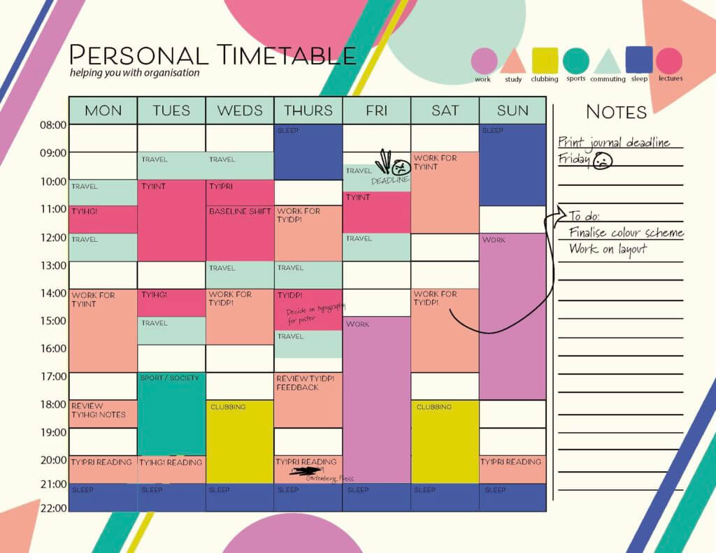 Typography Timetables - Typography & Graphic Communication