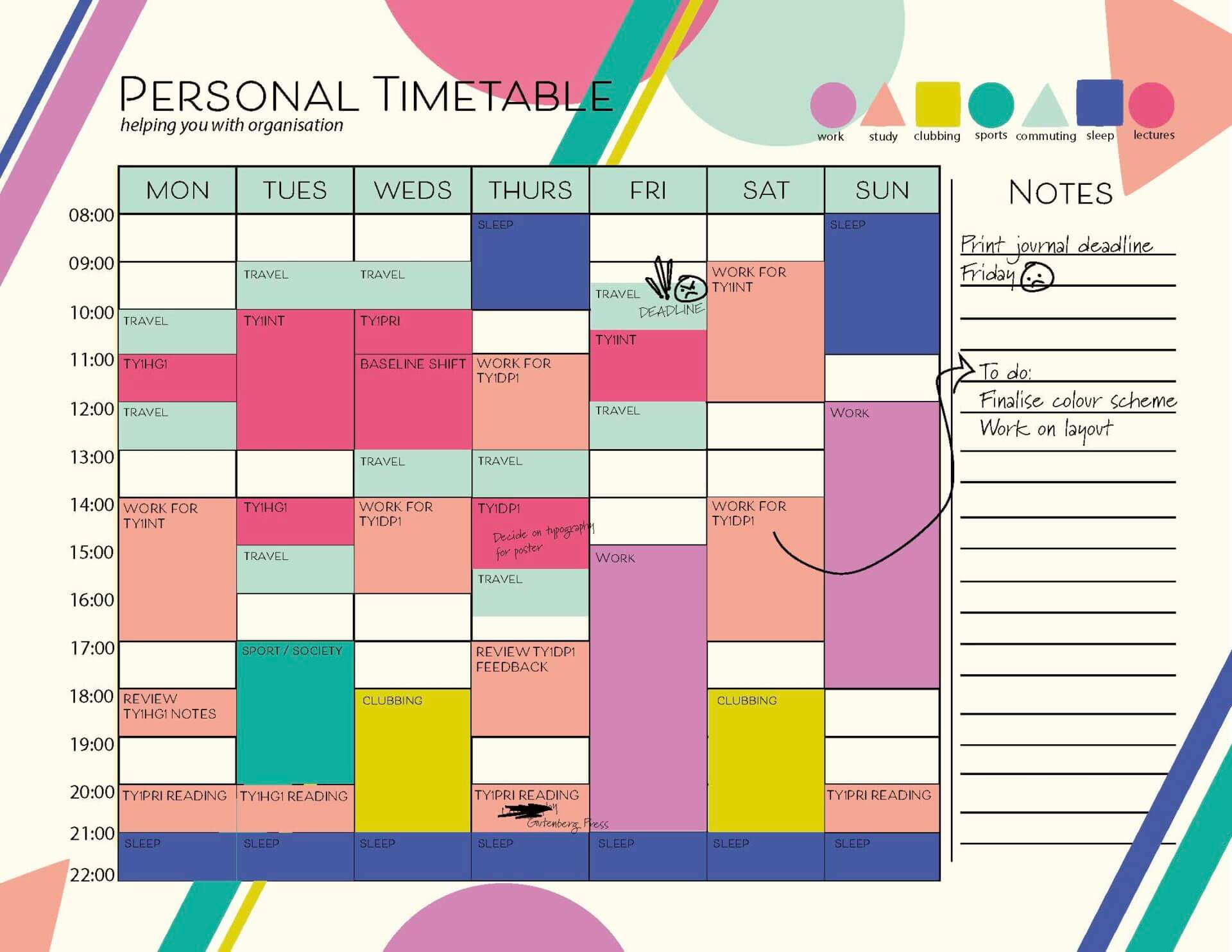 Typography Timetables – Typography & Graphic Communication