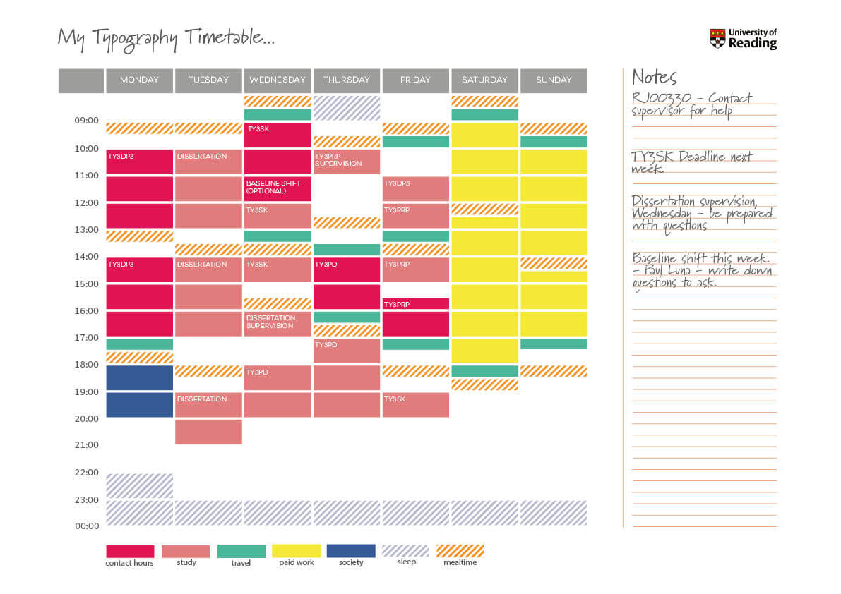 Typography Timetables – Typography & Graphic Communication