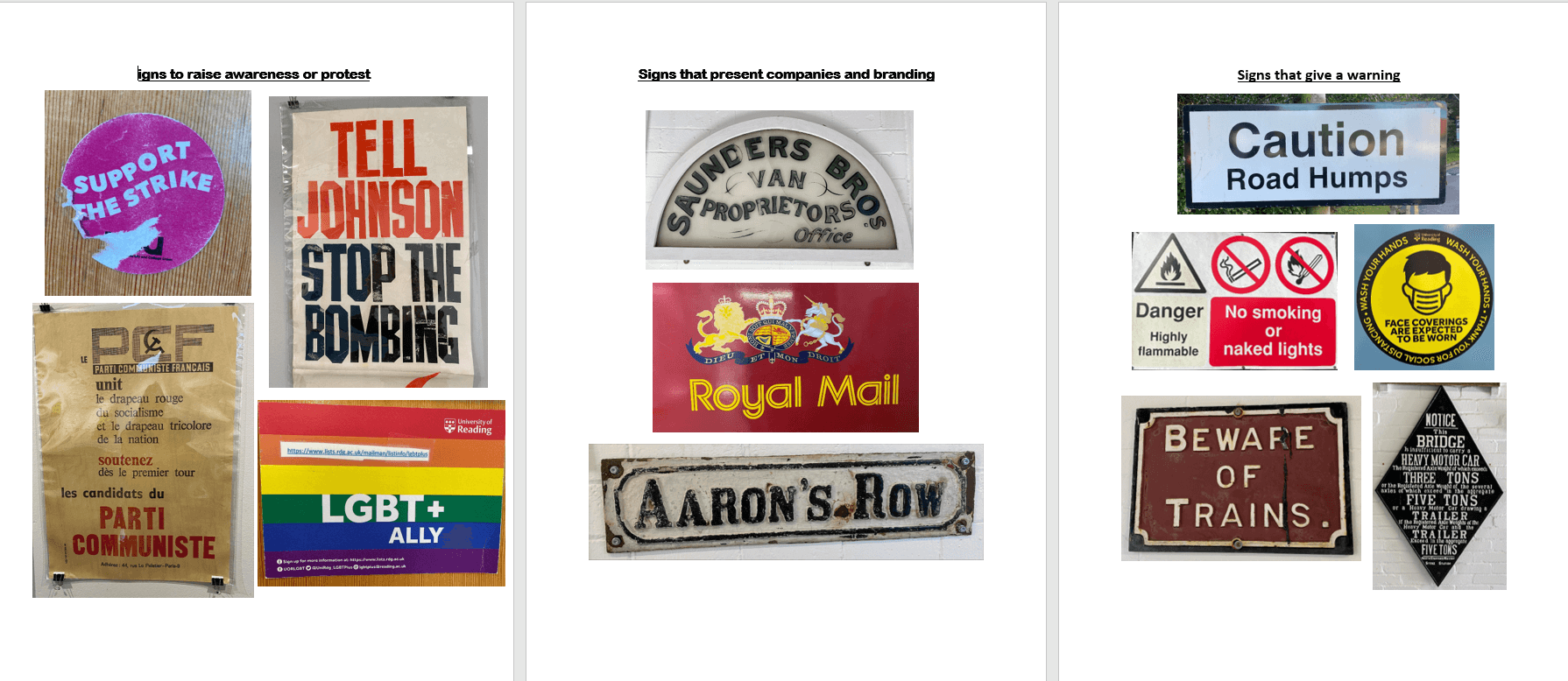 Everyday signs - Typography & Graphic Communication