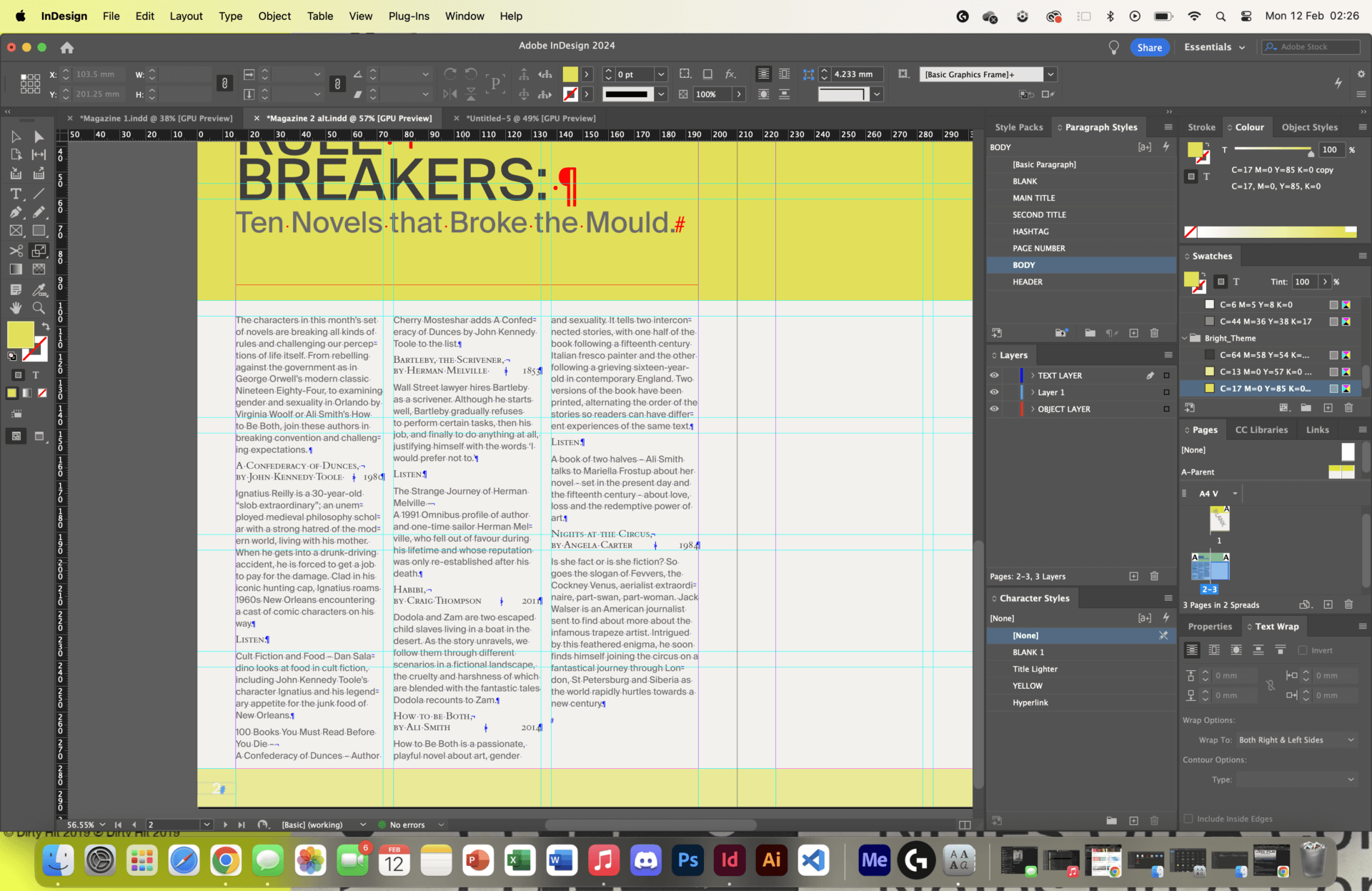 Experimenting with Magazine Layouts with InDesign - Typography ...